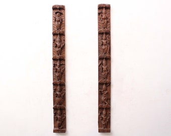 Dashavatara Statue Hindu God Vishnu Ten Avatar Sculpture Wooden Wall ...