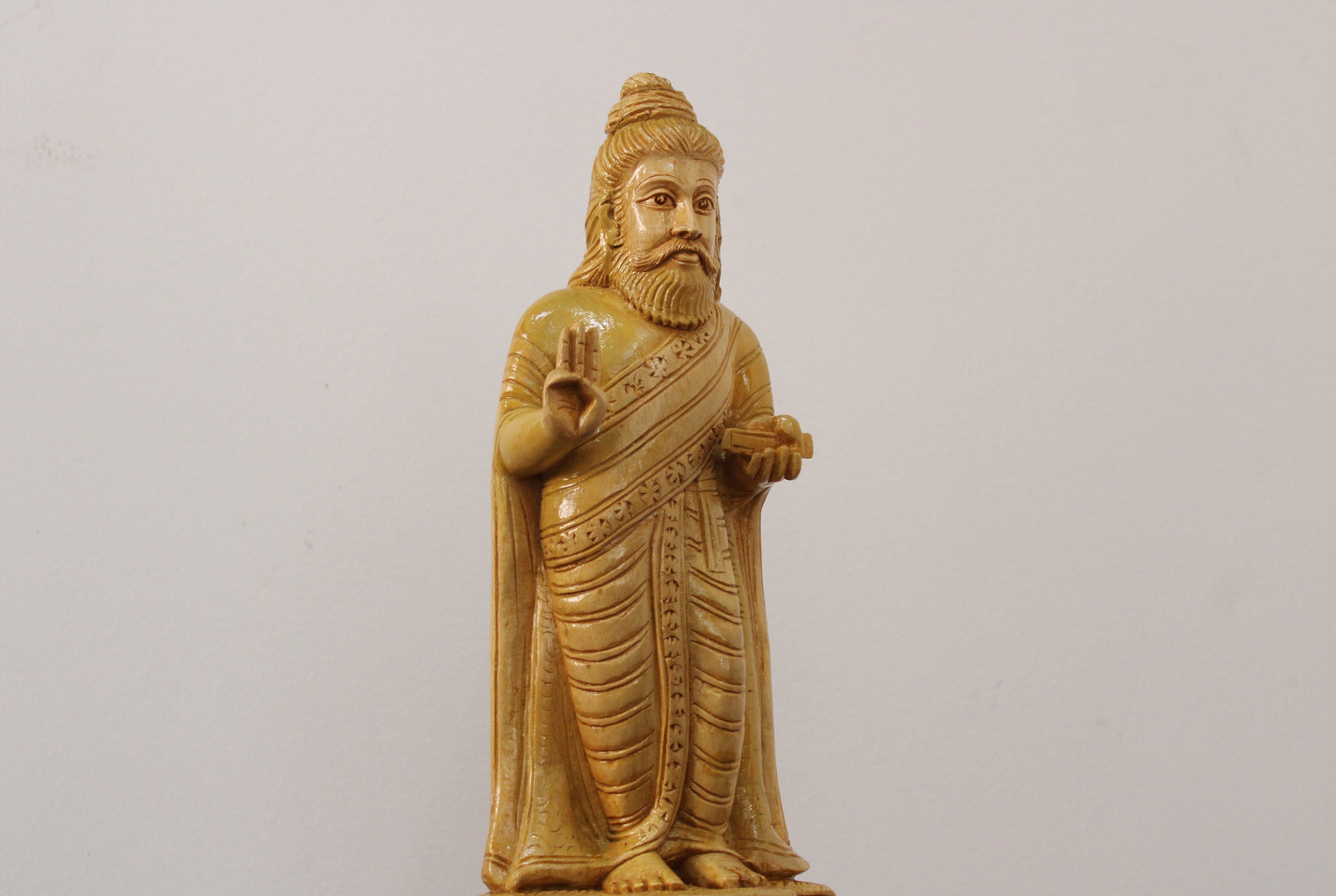 Thiruvalluvar Statue Wooden Valluvar Sculpture Author of the - Etsy