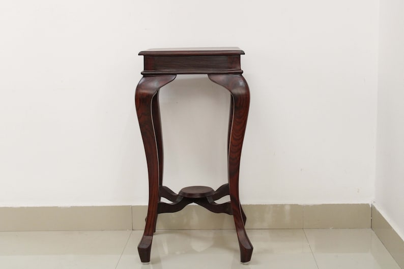 Wooden Square Table Corner Stand Plant Telephone Flower Vase - Etsy