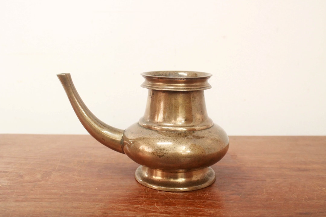 Antique Kindi / Gindi Brass Pitcher Pooja Bowl Spouted Vessel Vintage ...