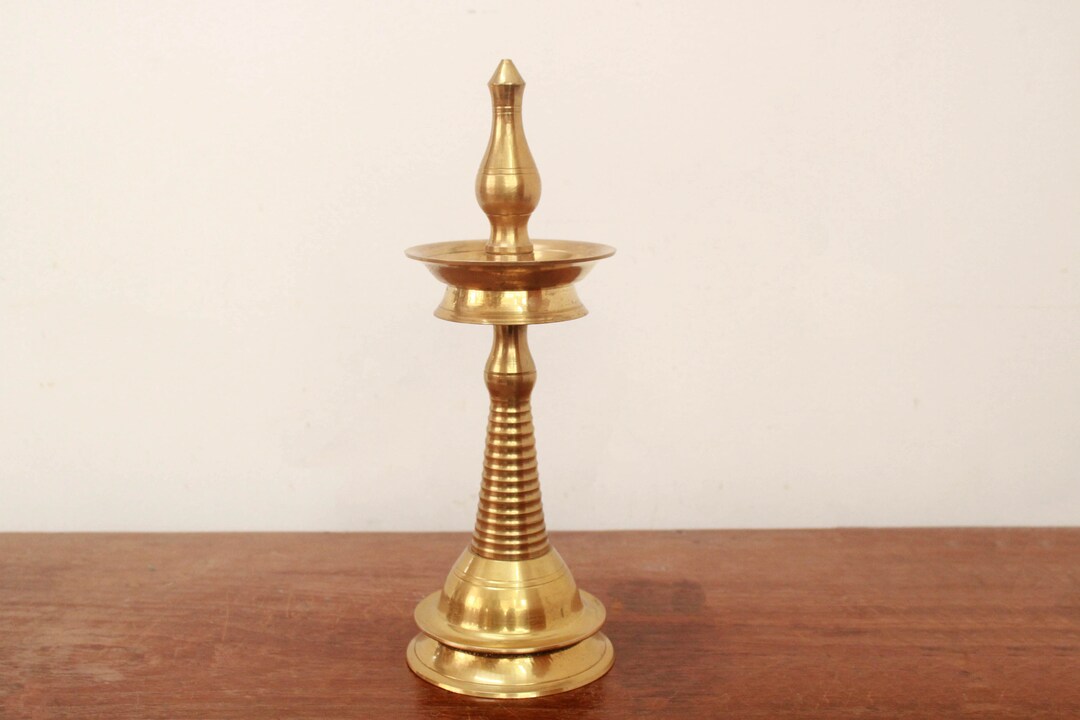 Brass Oil Wick Lamp, Traditional Indian Pooja Diya Samai Nilavilakku ...