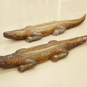 Wooden Alligator Wall Hanging Sculpture - Etsy