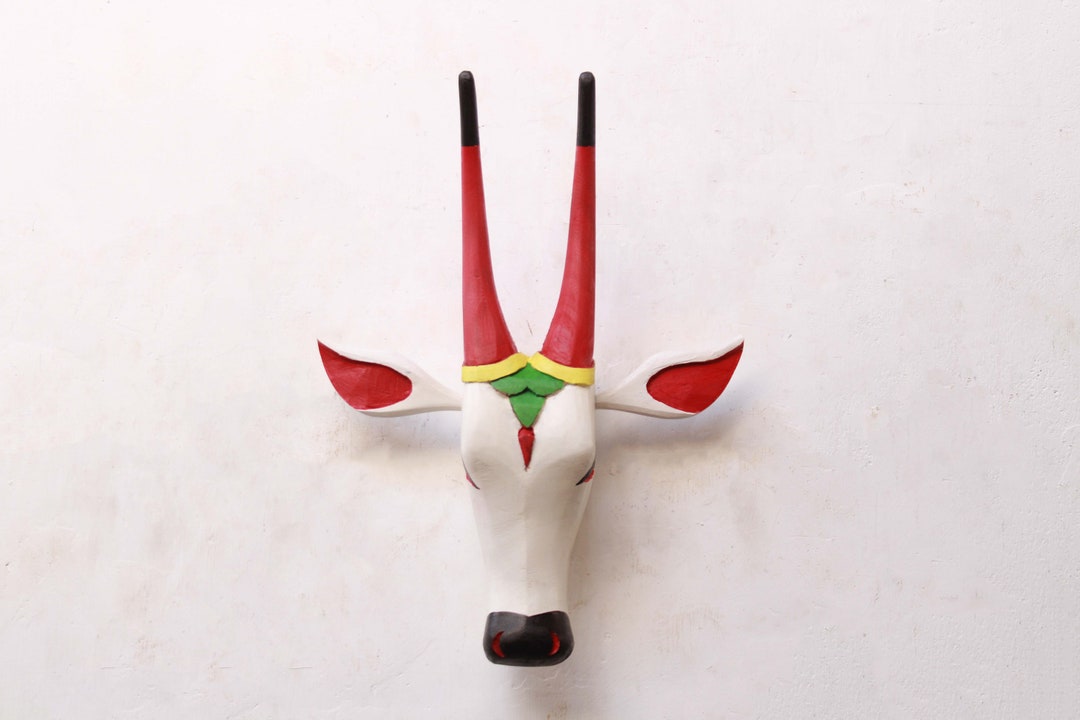 Bull / Cow Head Statue Vintage / Antique Home Decor Wall Hanging ...