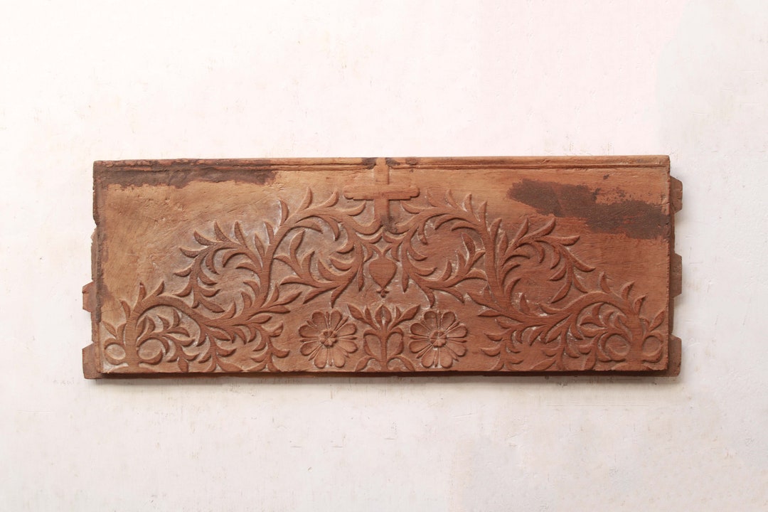 Antique Lintel Vintage Christian Home Decor Wall Hanging Panel Cross ...