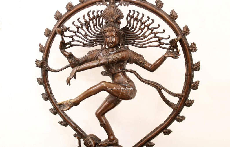 Antique Nataraja Dancing Shiva Statue Big Vintage Bronze Sculpture ...