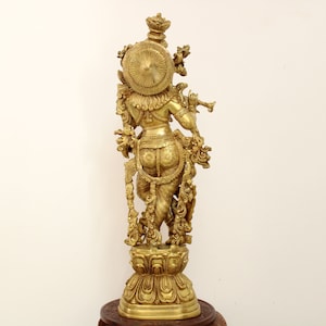 Krishna Vigrah Brass Krishna Statue Big Hindu God Idol Puja Pooja ...