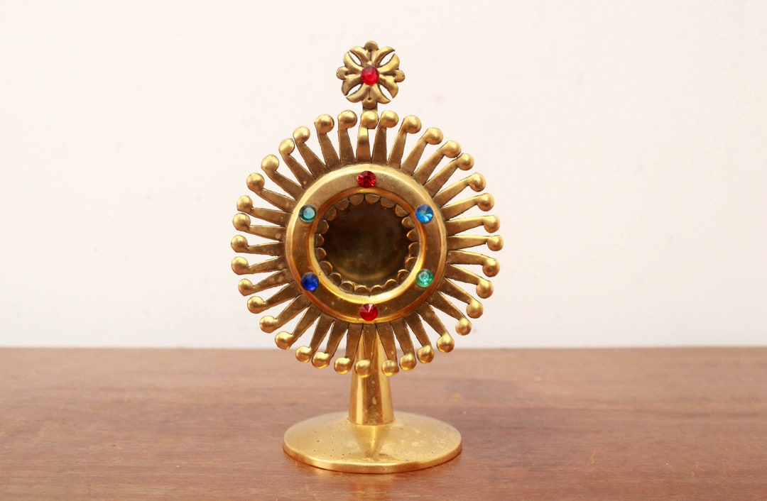 Vintage Monstrance Small Ostensory Antique Catholic Christian Home ...