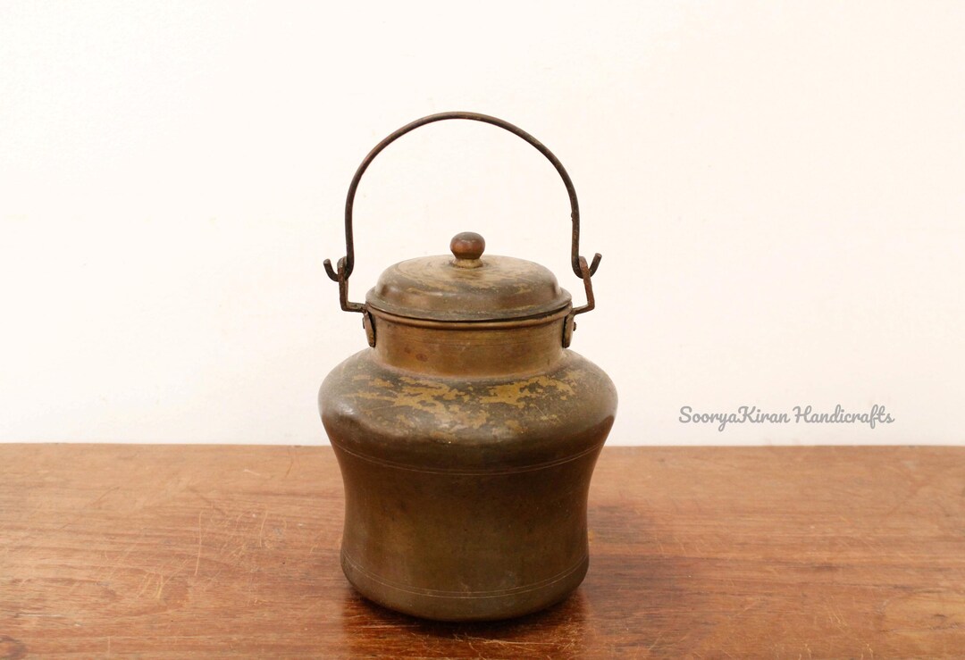 Antique Bronze Container Jar With Lid Vintage Vessel Heritage Home ...