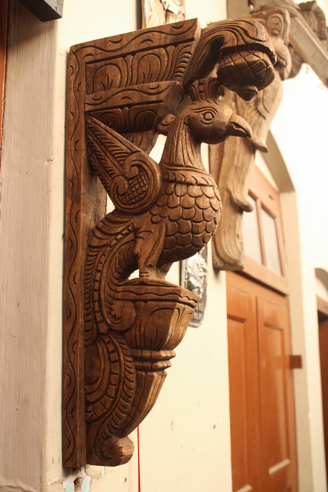 Bird Bracket Wall Corbel Pair Peacock Statue South Indian - Etsy