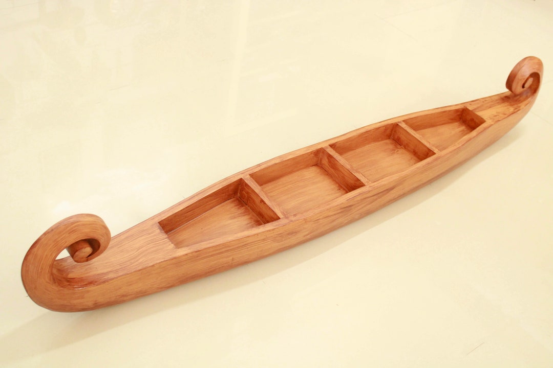Wall Hanging Shelf Showcase Canoe Statue Boat Sculpture Vintage Home ...