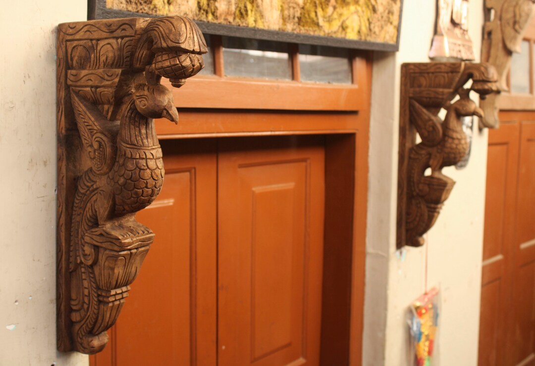 Bird Bracket Wall Corbel Pair Peacock Statue South Indian Temple ...
