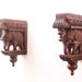 Elephant Statue Wooden Wall Bracket Corbel Pair Plant / Lamp Hanger ...