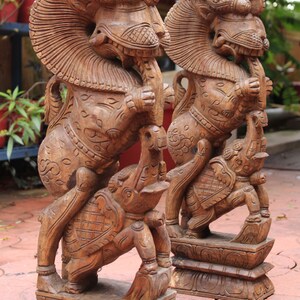 Yali Statue Pair Shelf Dragon Sculpture Guardians Lion Temple - Etsy