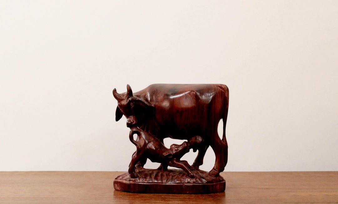 Cow and Calf Statue Vintage Handicraft Home Decor Interior Decorative ...