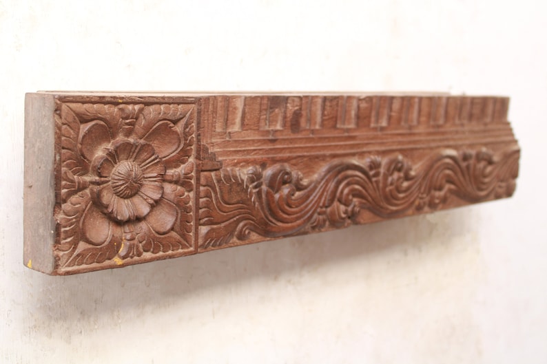 Antique Wall Panel Wooden Lintel Vintage Home / Garden Door/window Top ...