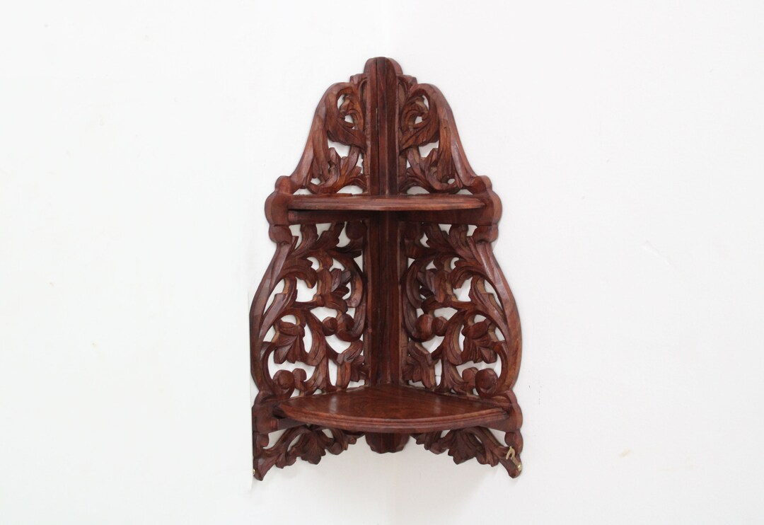Wooden Corner Stand Wall Hanging Shelf Wall Mounted Rack Display / Idol ...