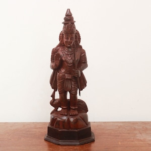 Muruga Statue Hindu God Kartikeya / Skanda / Murugan Hand Carved Wooden ...