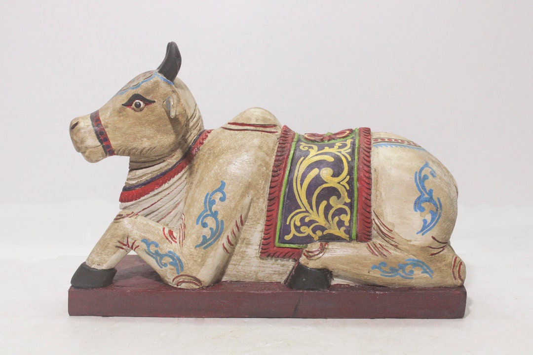 Nandi Statue Vintage Hindu Home Decor Sculpture Antique Temple / Garden ...