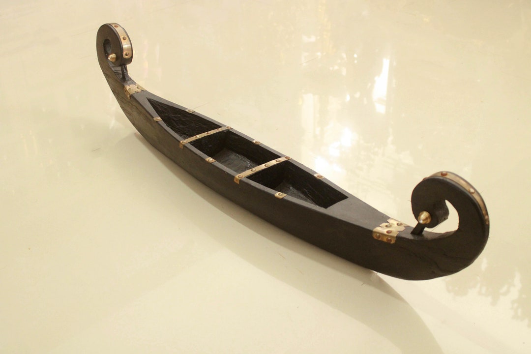 Wooden Boat Vintage Canoe Wall Hanging Shelf Showcase Antique Home ...