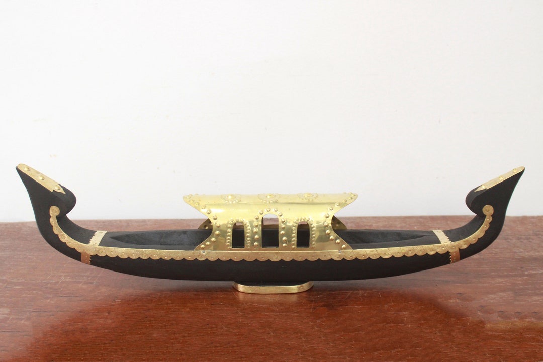 Wooden Canoe Boat Handicraft Kerala Home Decor Gift Souvenir Chundan ...