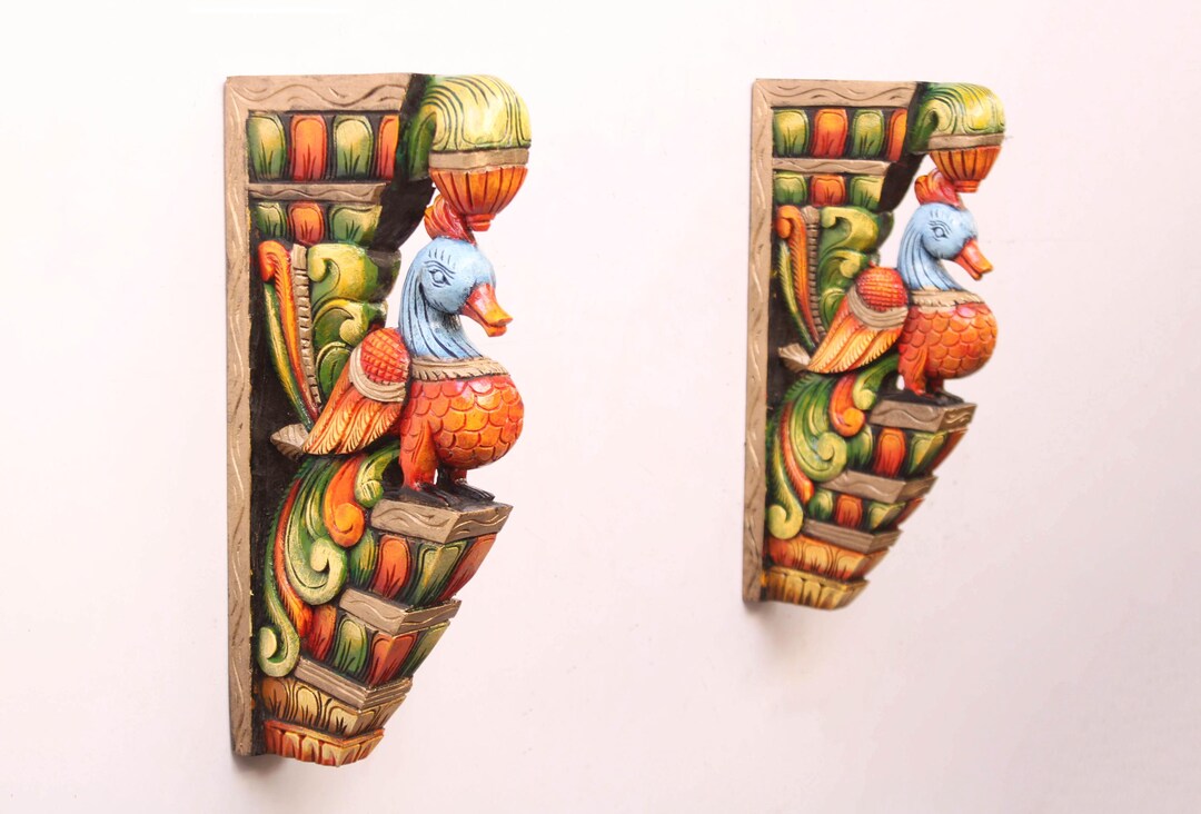 Carved Wood Bird Corbel Shelf: Vintage Annam Style, 18 in (set of 2) - Etsy
