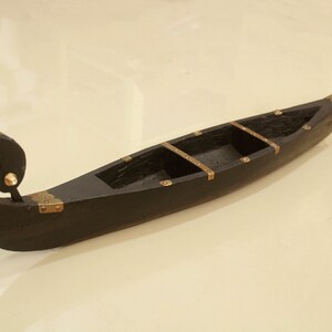 Wooden Boat Vintage Canoe Wall Hanging Shelf Showcase Antique Home ...
