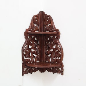 Wooden Corner Stand Wall Hanging Shelf Wall Mounted Rack Display / Idol ...