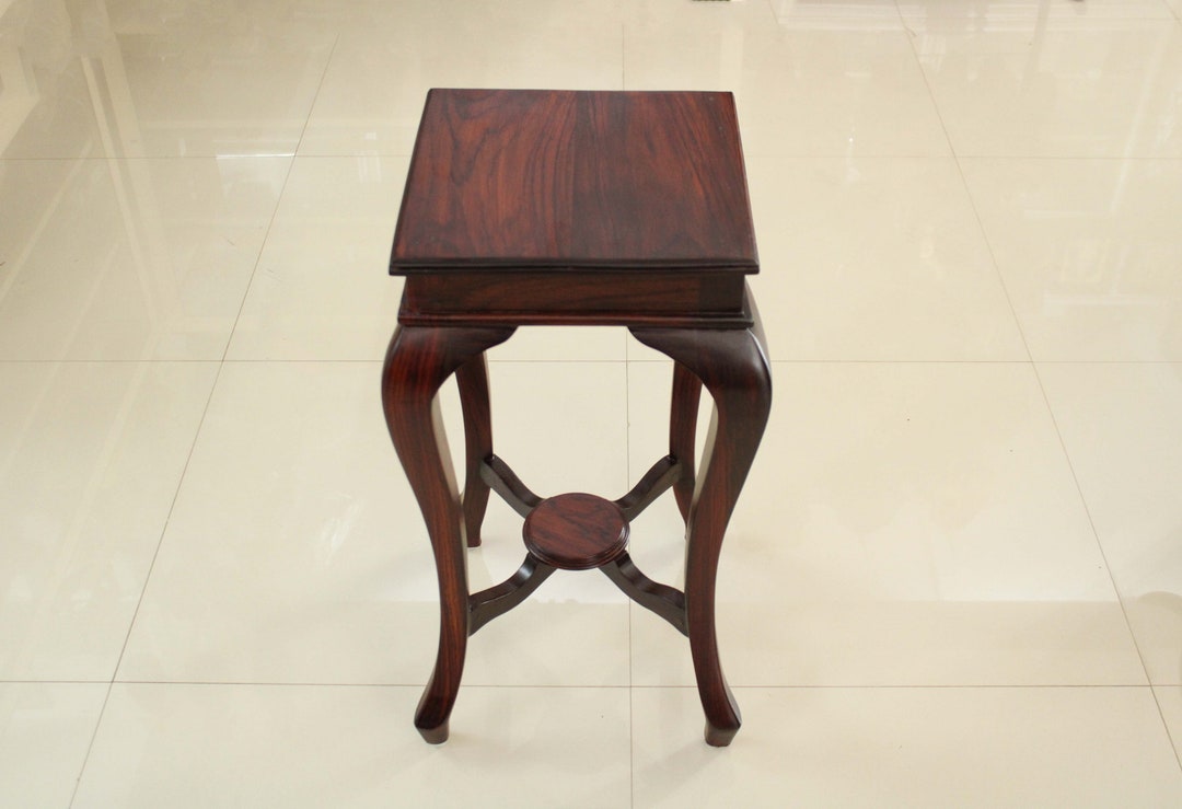 Wooden Square Table Corner Stand Plant Telephone Flower Vase Idol Stand ...