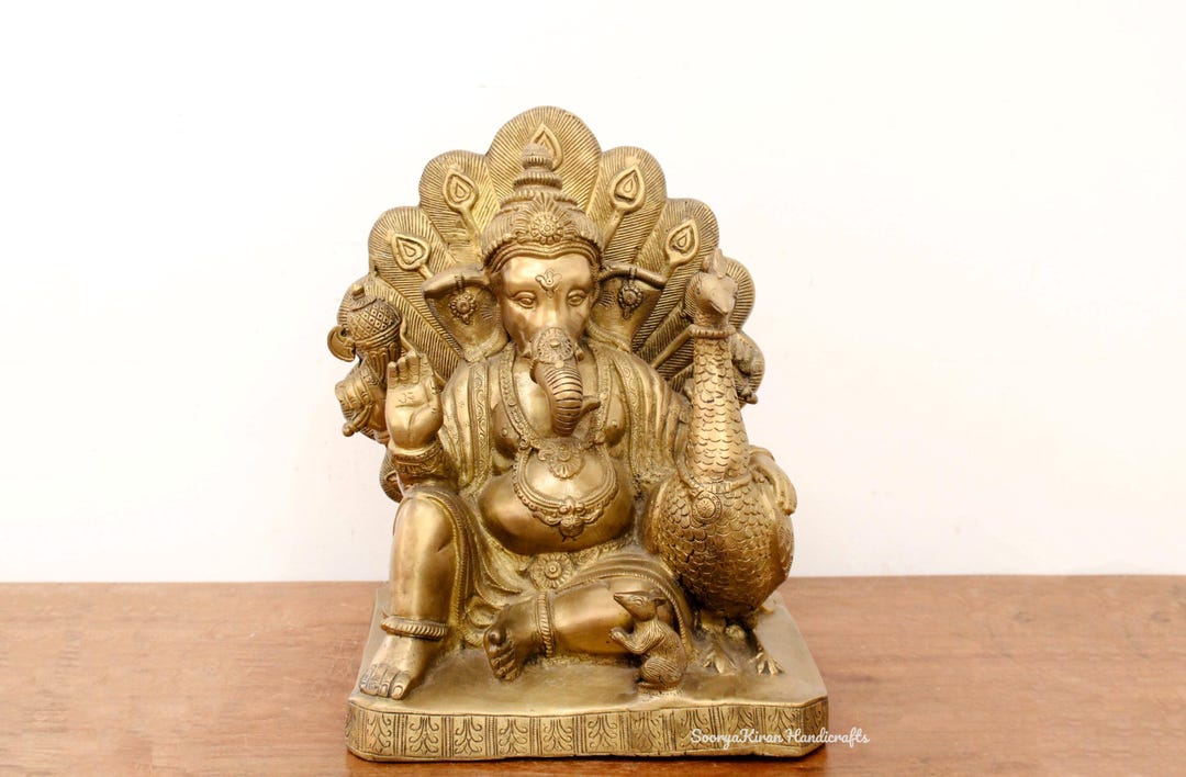 Vinayaka Statue Big Ganesha Sculpture Hindu God Ganesh Brass Metal ...