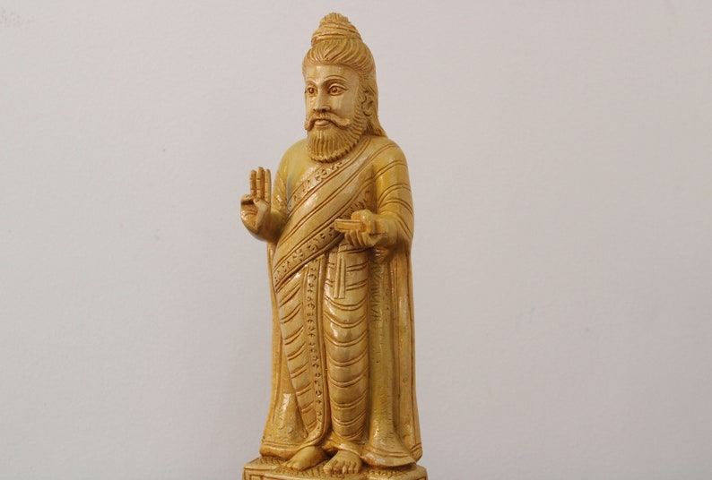 Thiruvalluvar Statue Wooden Valluvar Sculpture Author of the - Etsy