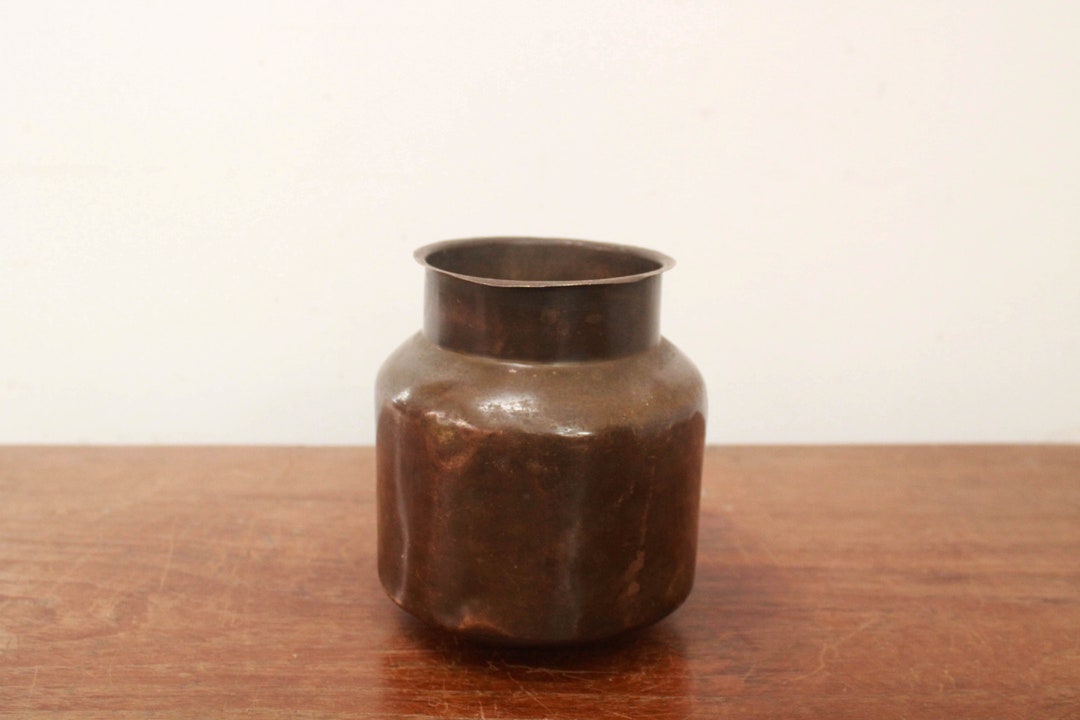 Antique Bowl Bronze Pot Vintage Vessel Montha Milk Jar Container Indian ...