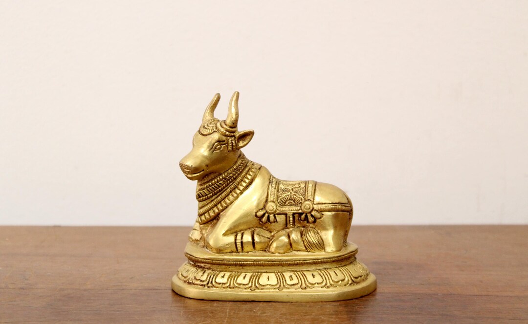 Nandi Statue Small Shiva Bull Sculpture for Car Dashboard Home Temple ...