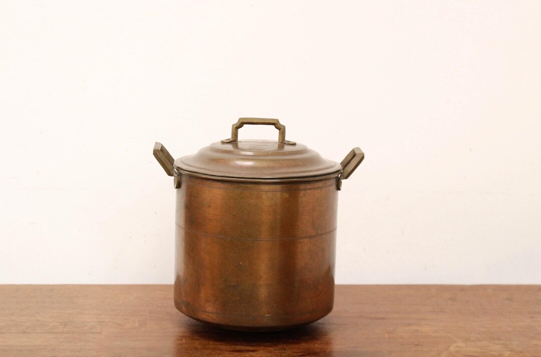 Antique Bronze Vessel Vintage Boiler Container Utensil Heritage Decor ...
