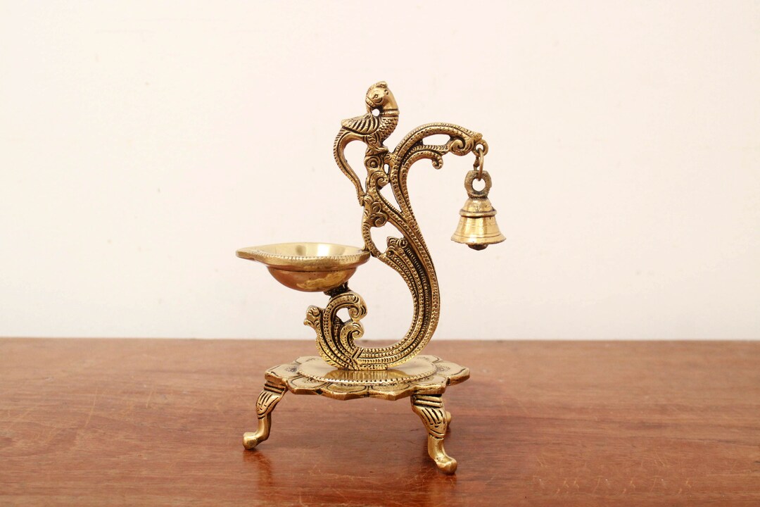 Oil Lamp Brass Diya Pooja Room Living Garden Temple Mandir Hindu Home ...