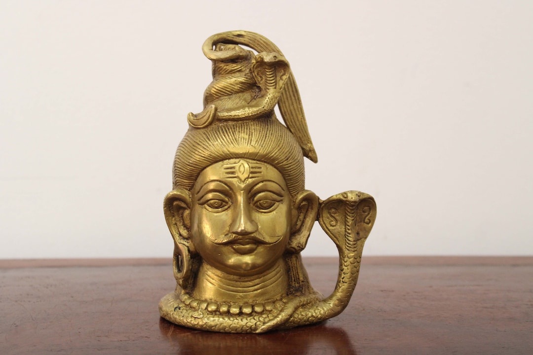 Shiva Statue Head / Bust Hindu God Siva Brass Sculpture Hindu Home ...
