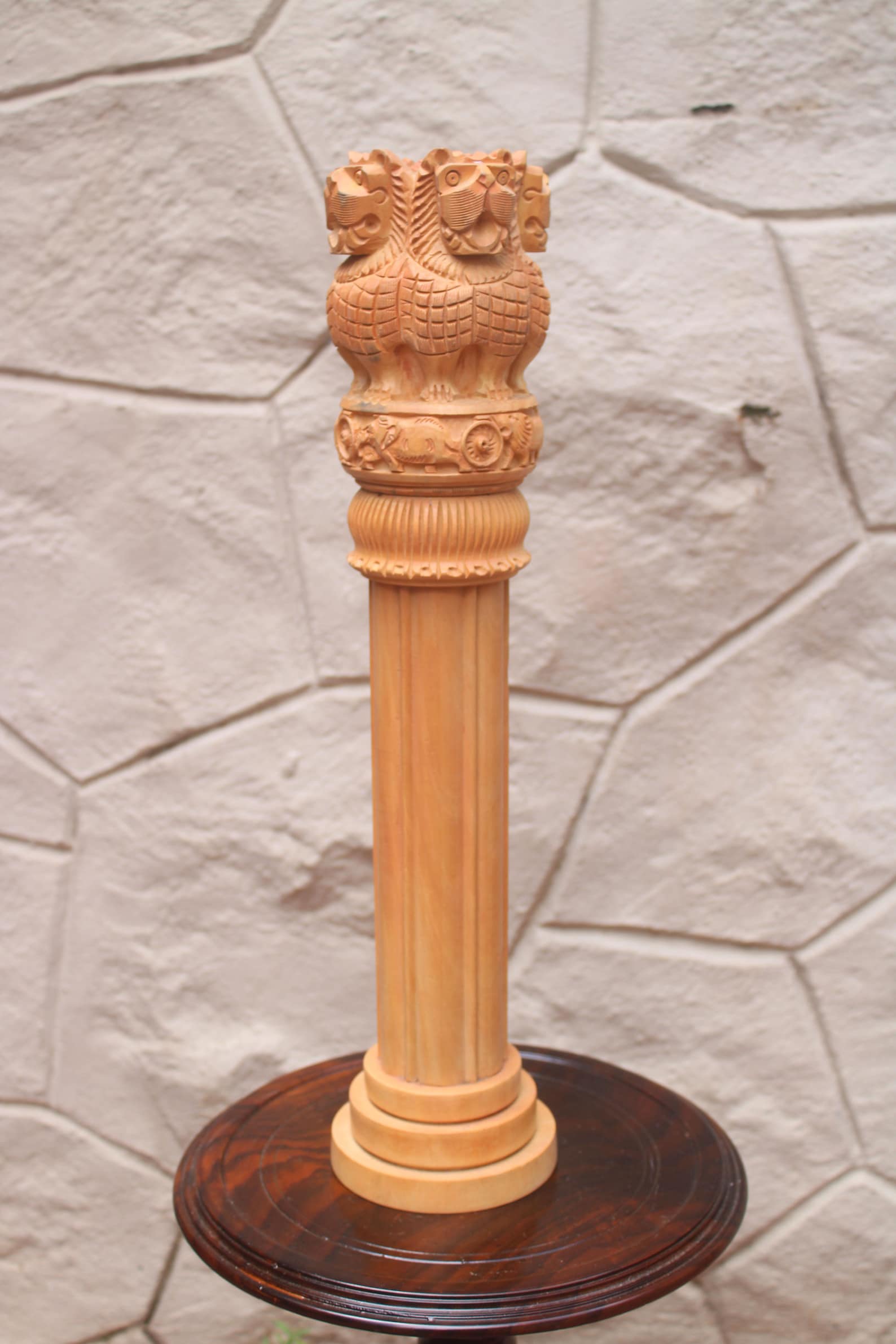 Ashoka Pillar Ashok Stambh Wooden Ashoka Stupa Indian Home / - Etsy