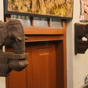 Elephant Wall Bracket Pair Wooden Corbel Set of Two Elephant - Etsy
