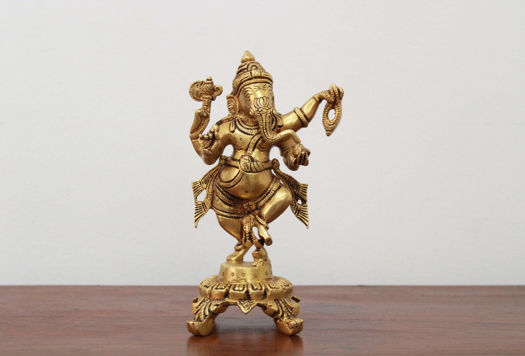 Dancing Ganesh Statue Hindu Home Temple / Garden Decor Pooja Idol Puja ...