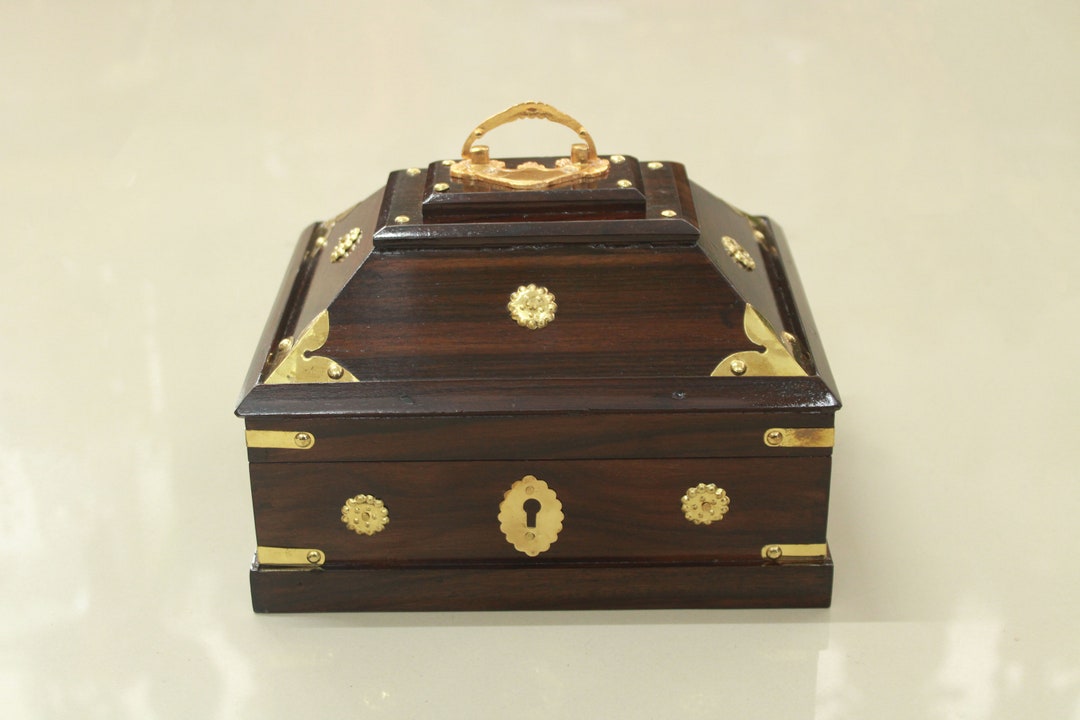 Jewelry Box Small Wooden Trinket Ornament Box Ring Box Gift Box Vintage ...