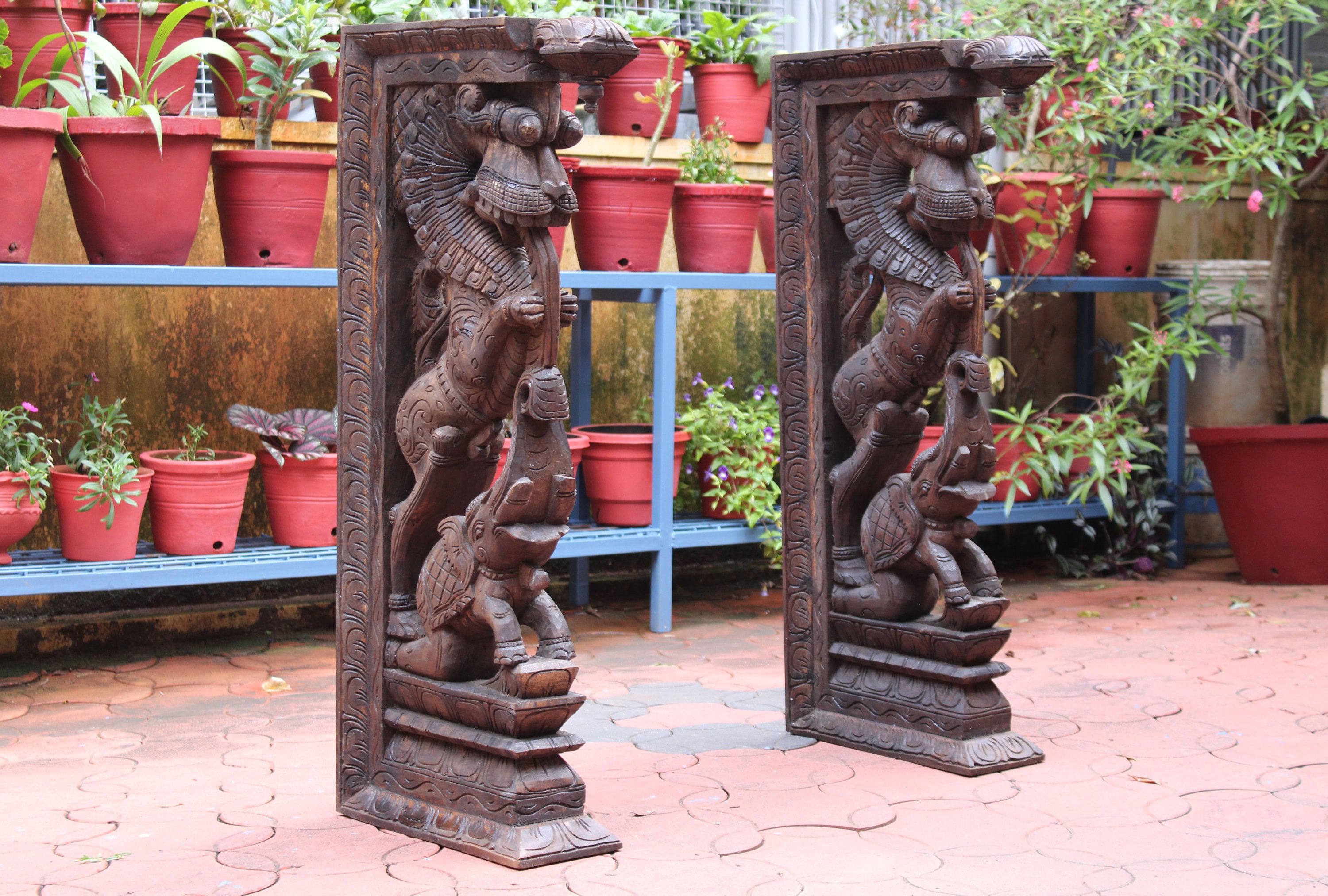 Yali Statue Pair Big Dragon Sculpture Guardians Lion Elephant - Etsy ...