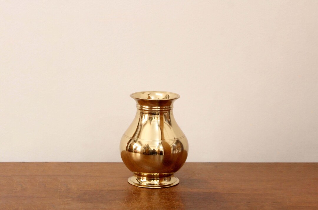 Antique Brass Lotta Bowl: Golden Indian Vase, Ethnic Home Decor - Etsy