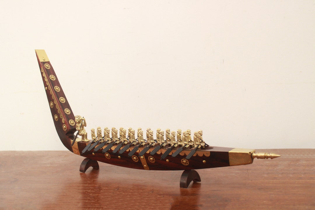 Chundan Vallam Wooden Canoe Snake Boat Indian Kerala Home Decor ...