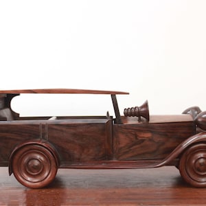 Vintage Car Wooden Handicraft Home Decor Gift Big Antique Toy Car Model ...