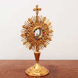 Vintage Monstrance With Luna Antique Christian Home Alatar Chruch ...