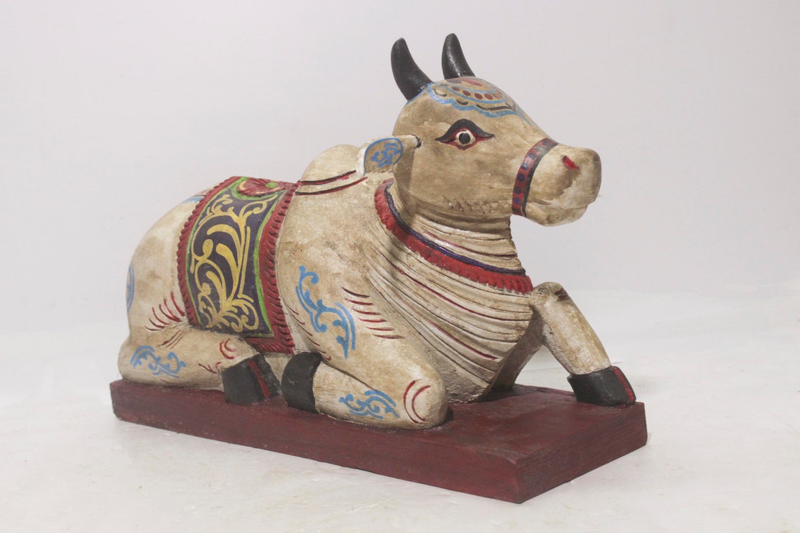 Nandi Statue Vintage Hindu Home Decor Sculpture Antique Temple / Garden ...