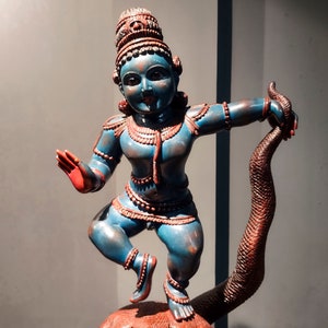 Dancing Krishna Statue Vintage Hindu God Sculpture Krishna Dancing on ...