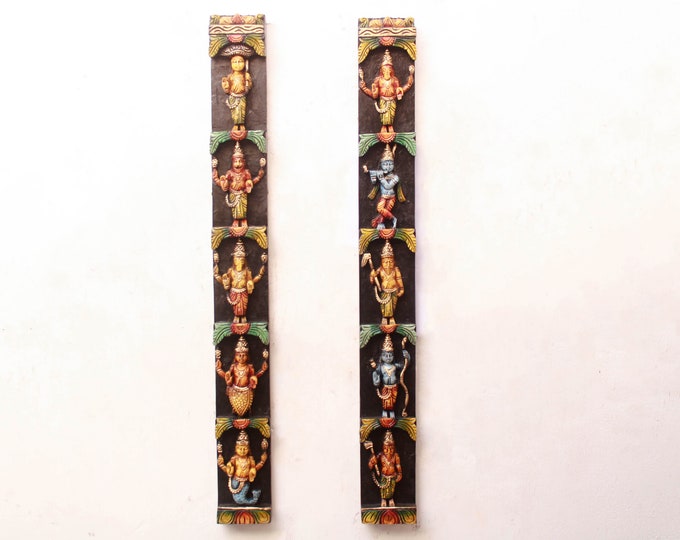 Dashavatara Statue Hindu God Vishnu Ten Avatar Carving Krishna Ram ...