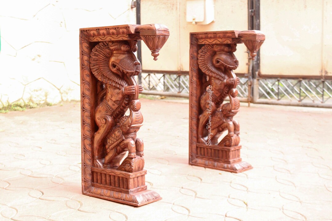 Yali / Dragon Statue Entry Way Decor Vintage Architecture Antique ...