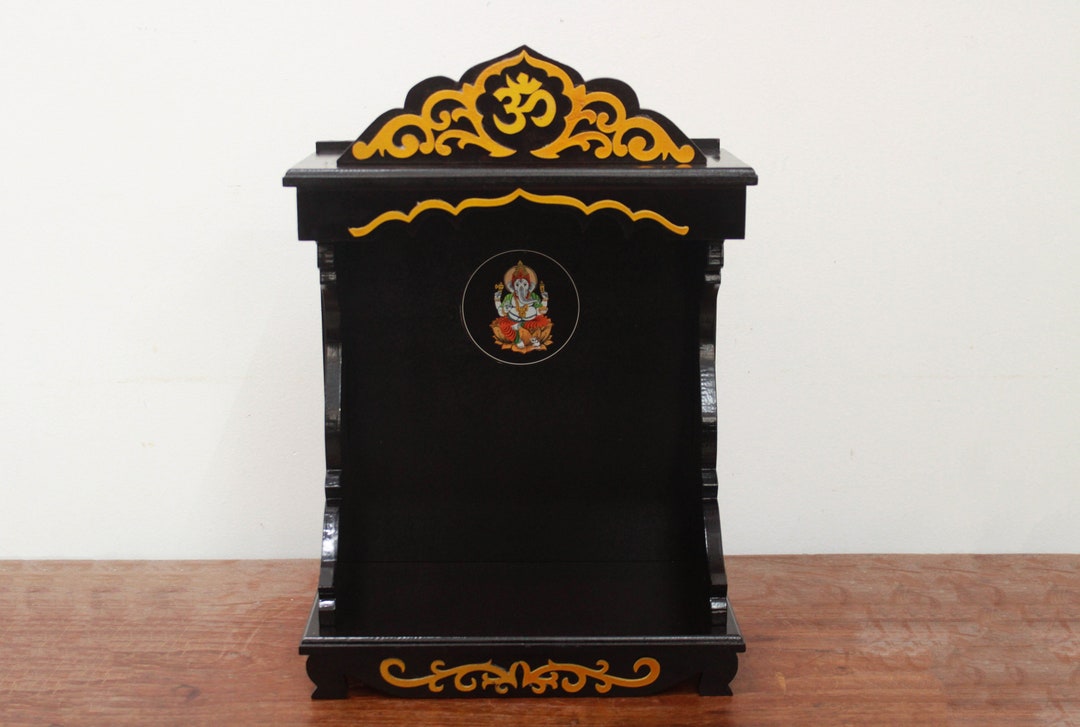 Pooja Mandir Mandap Hindu Temple Wall Hanging DIY Wall Mount Idol Stand ...