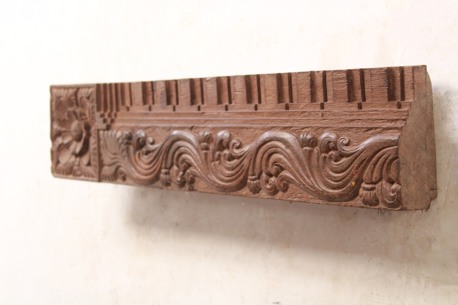 Antique Wall Panel Wooden Lintel Vintage Home / Garden Door/window Top ...